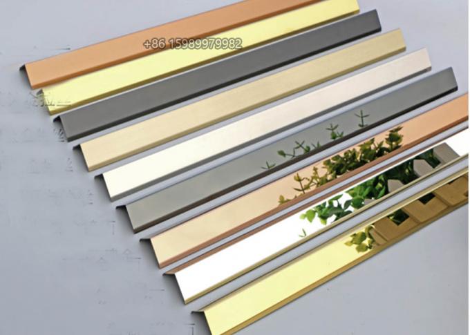 Mirror Color 1x1 Brushed Stainless Steel Metal Wall Angle Corner Protectors