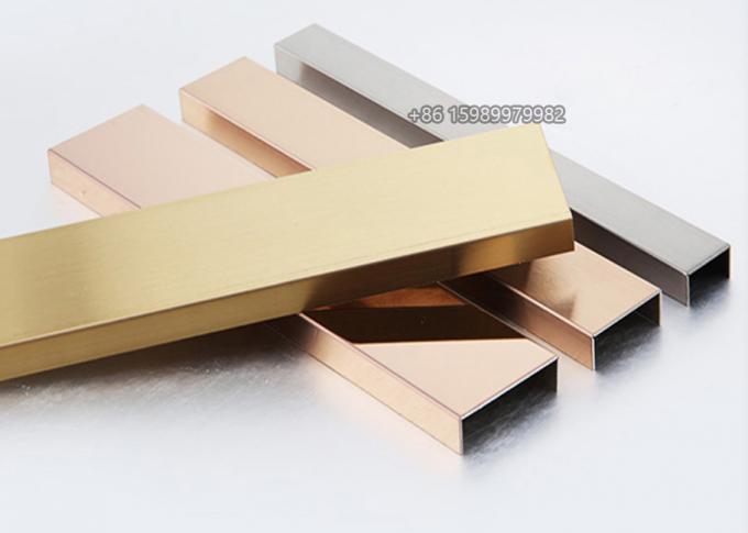 SS304 U Channel Trim Molding U10 Anticollision Grooved Decorative